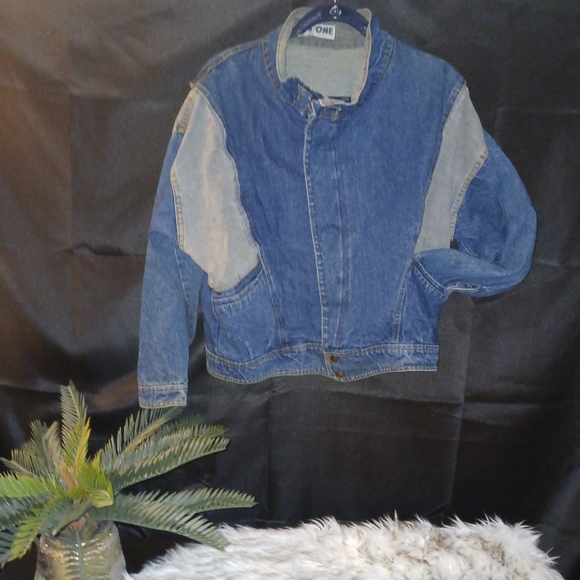 Vintage | Jackets & Coats | Vintage 2 Tone Denim Jacket Sz Lg | Poshmark